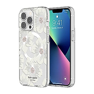 kate spade new york Protective Hardshell Case for MagSafe for iPhone 13 Pro - Hollyhock Floral Clear