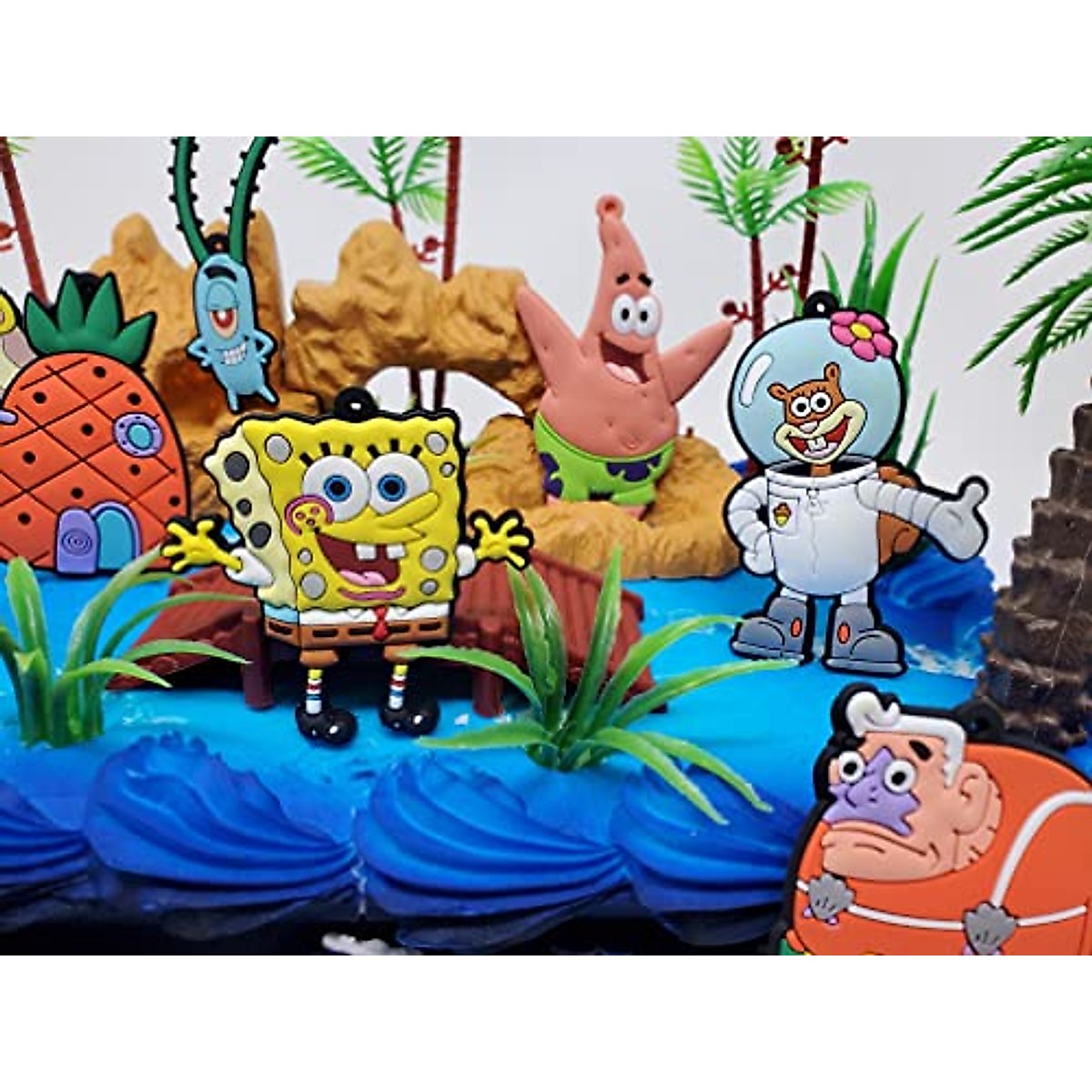 Spongebob Squarepants Cake Topper Set Featuring Spongebob, Patrick and Friends (Unique Design)