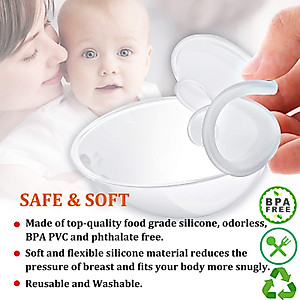 Breast Shells, Milk Catcher, (2PCS) Breastmilk Collector, Milk Savers for Breastfeeding, Nipple Shields with Plug, for Milk Leaks, Collect Breastmilk, Protect Cracked Nipple, Reusable & BPA-Free
