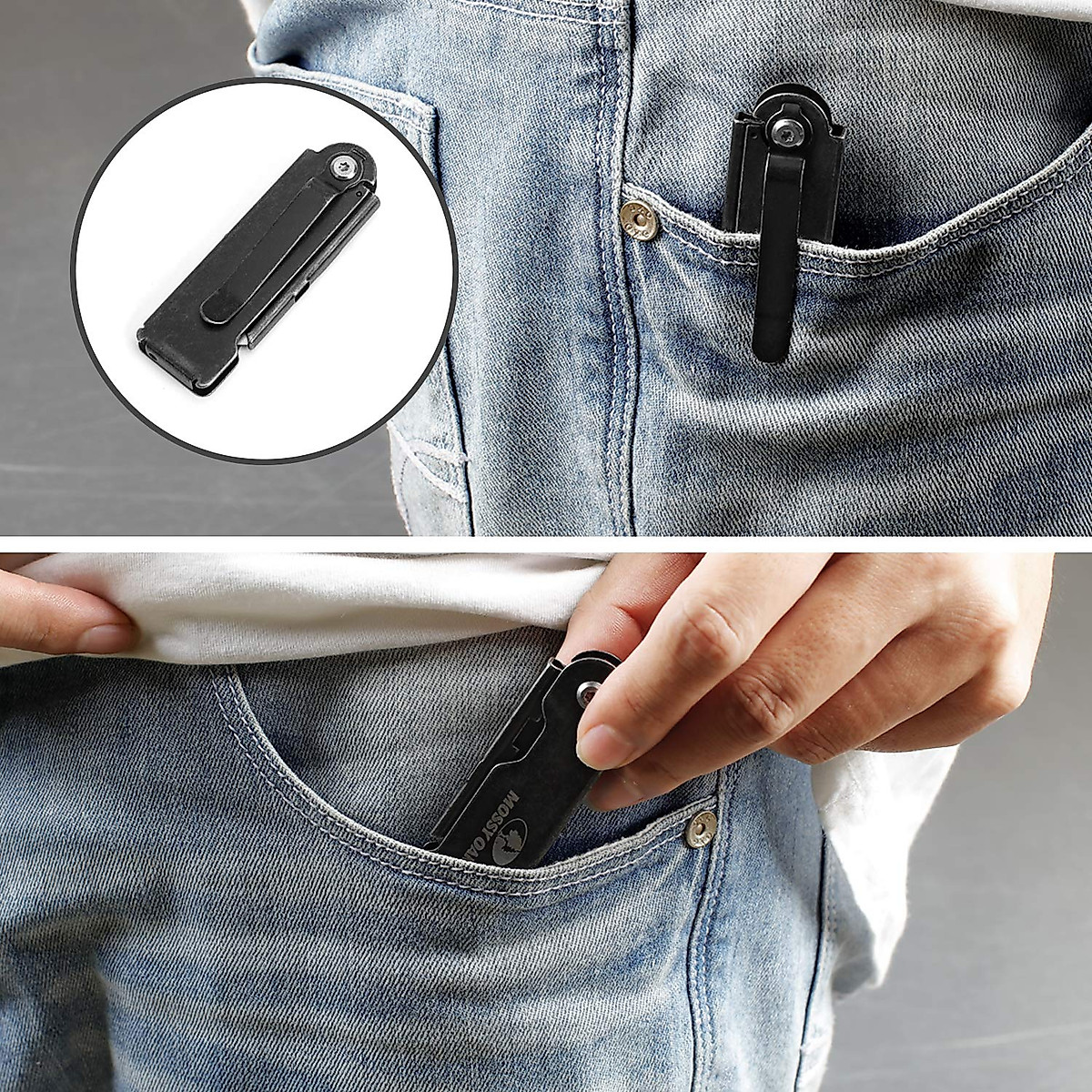 MOSSY OAK 2-pack Folding Pocket Utility Knife Set, Quick Change Box Cutter with Frame Lock, EDC Foldable Razor Knife with Belt Clip, Stone Washed