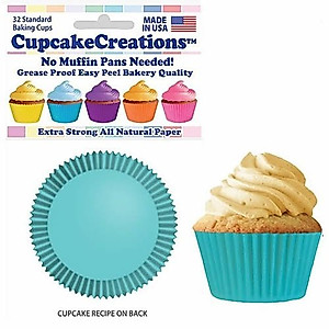 Light Turquoise Cupcake Baking Cup Liners 32 Count by Cupcake Creations