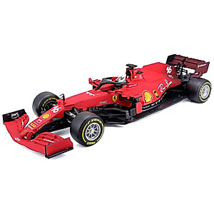 HTLNUZD 1:43 Bburago 2021 SF21 F1#16 Charles Leclerc 1/43 Static Simulation Diecast Alloy F1 Formula Collectible Toy Car Model (Hardcover SF21#16)