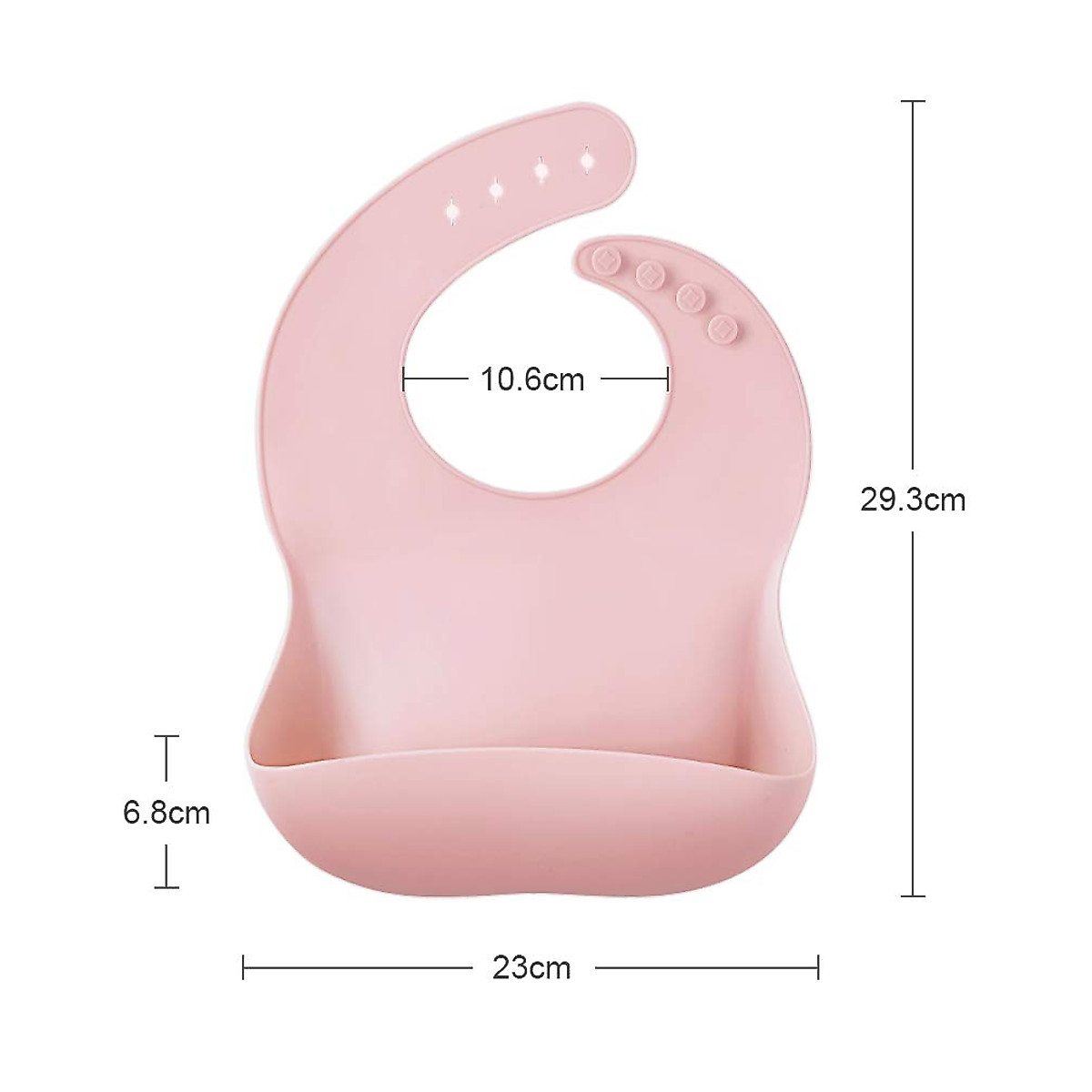 Maveek 2 Pack Silicone Baby Bib, Waterproof Babies Feeding Bib Adjustable Rubber Baby Bibs with Food Catcher Pocket for Toddlers, Easily Wipe Clean, Green & Pink