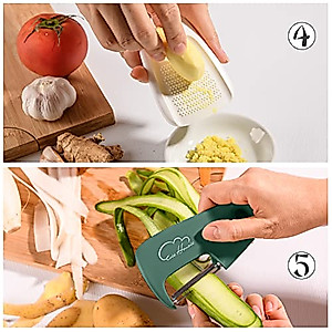 Kitchen Gadgets 6 Piece Set - Space Saving Kitchen Utensils Cooking Tools for Small Kitchen, Stainless Steel Accessories for RV inside Camper Kitchen Gadgets Gifts Essentials Dishwasher Safe(Green)