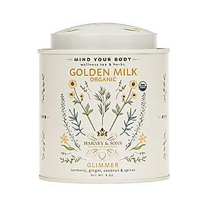 Harney & Sons Golden Milk Powder, Turmeric, Ginger, Coconut & Spices, 8 oz Tin