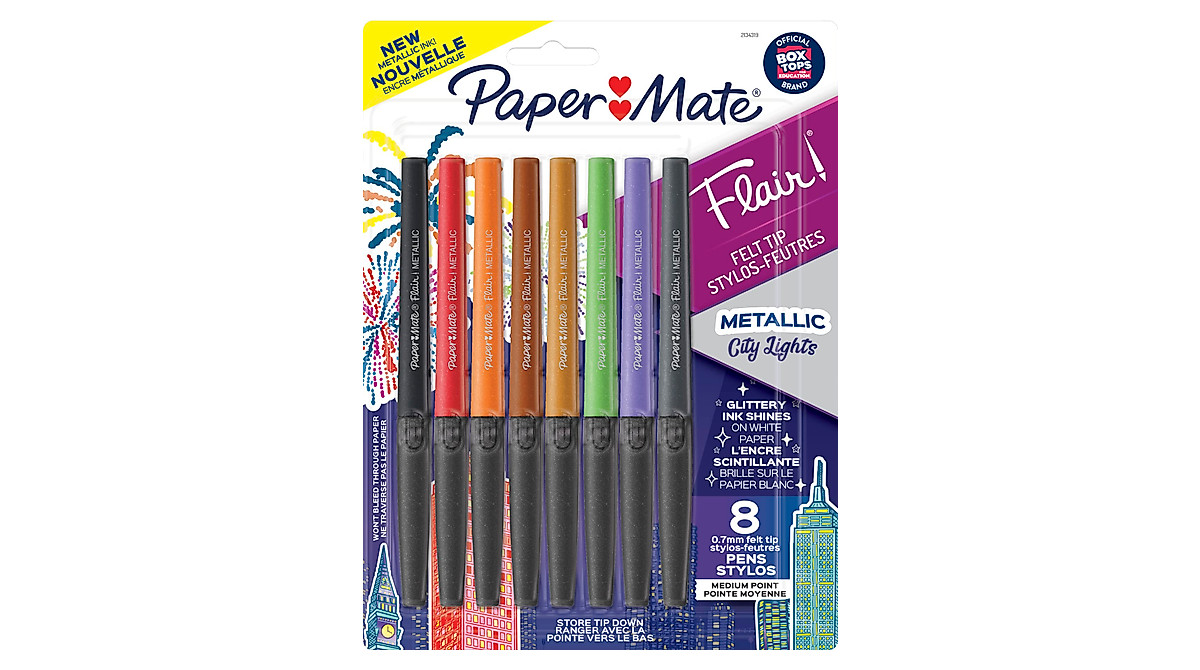 Paper Mate Flair Metallic Pens: Glittery Felt Tip Pens