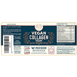 Vegan Collagen for Women and Men - Organic Superfood, Amino Acids Glycine, Lysine, Proline for Healthy Skin, Hair, Nails - Plant-Based Collagen Booster Supplements - 60 Gluten-Free Vegetarian Pills