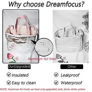 Dreamfocus Insulated Lunch Bag for Girls, Large Capacity, Handle and Strap, Cute Lunch Box for Kids Teen Women Work School Gifts