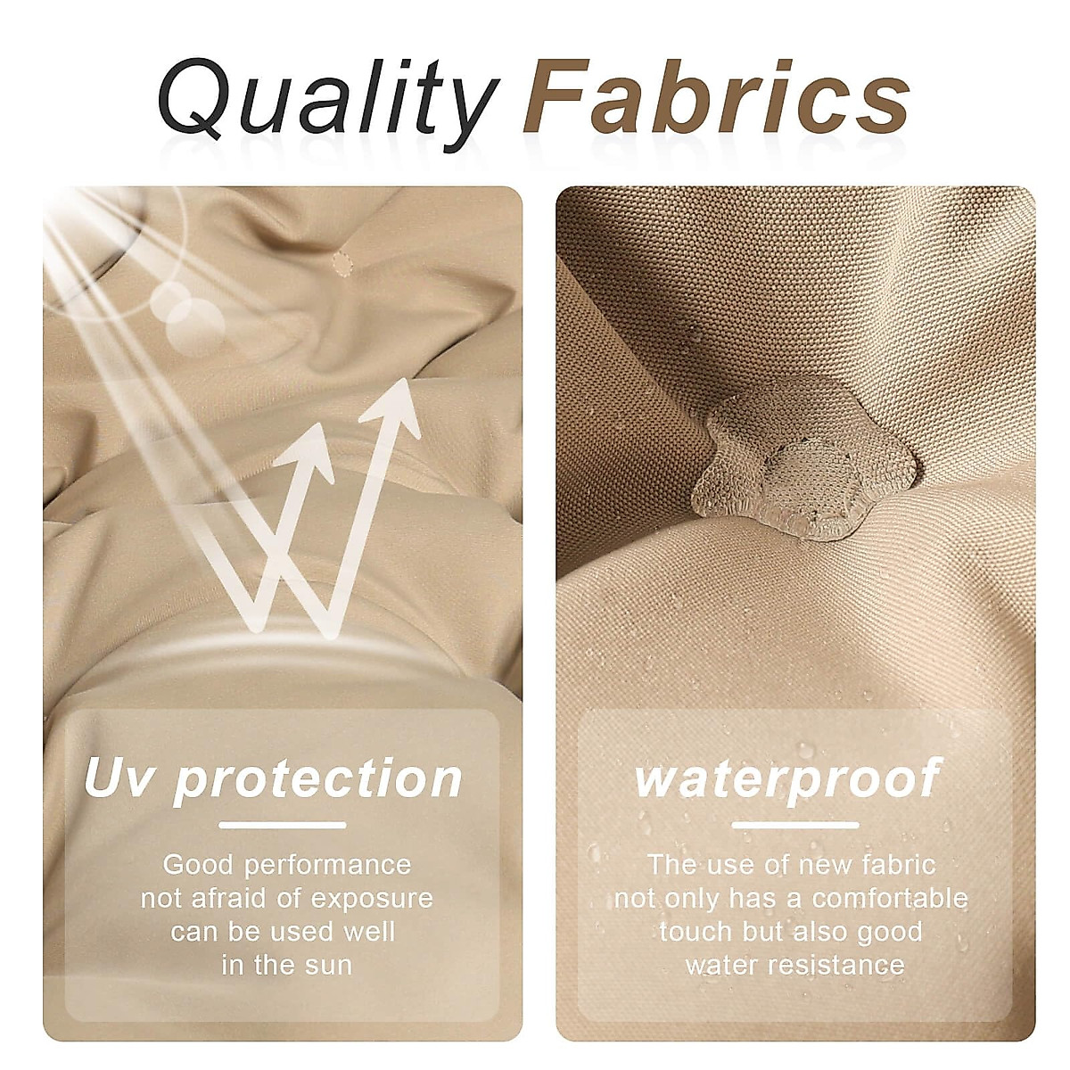 HTRCIH Porch Swing Cushions for Outdoor Furniture, Waterproof Outdoor Swing Cushions 3 Seater, 4" Thick Outdoor Swing Seat Cushion with Ties for Porch, Patio, Outdoor, Backyard and Garden