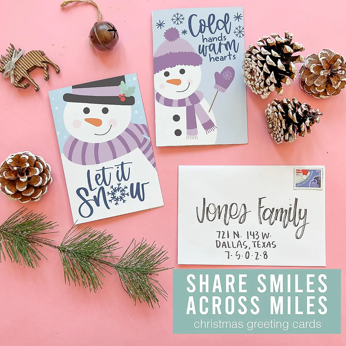 Hadley Designs 24 Christmas Cards with Envelopes - Blank Holiday Cards with Envelopes for Family, Friends & Business, Made in the USA (Snowman)
