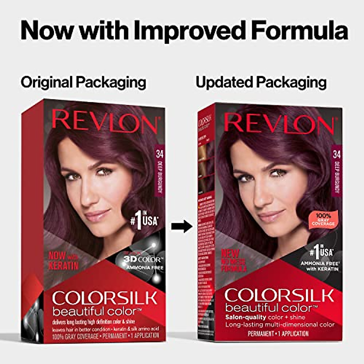 Revlon Permanent Hair Color, Permanent Red Hair Dye, Colorsilk with 100% Gray Coverage, Ammonia-Free, Keratin and Amino Acids, Red Shades (Pack of 3)