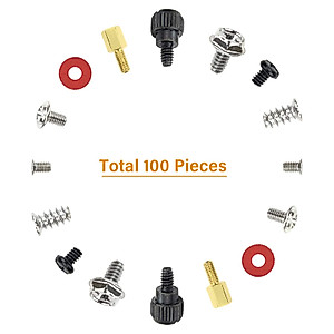 Powlankou PC Computer Screws Standoffs Kit for Hard Drive Computer Case Motherboard Fan Power Graphics