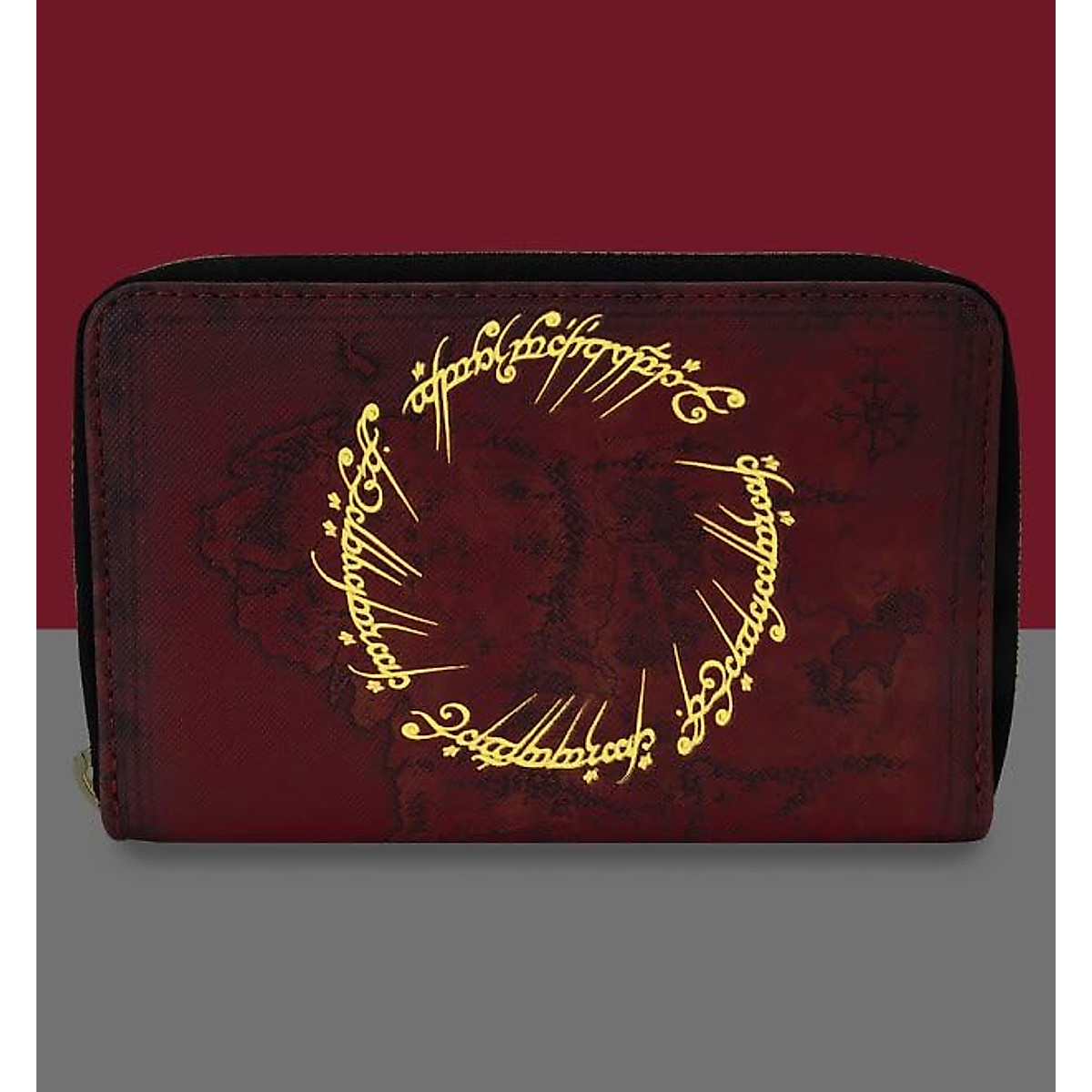 Loungefly Lord of the Rings The One Ring Zip Around Wallet, Black