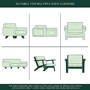 CHUN YI Stretch Chair Couch Cushion Cover Suitable for Armchair, Sofa Seat Slipcover with Spandex Jacquard Fabric(Small,Ivory White/Cream)