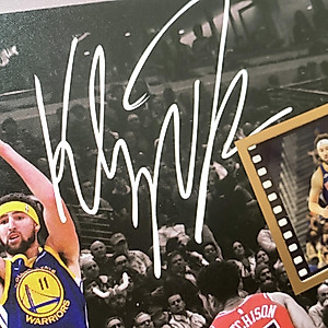 sufenvera Signed Klay Thompson Memorabilia Film Photo Framed Poster Collection,Gifts for Golden State Basketball Fans 10x8 Inches