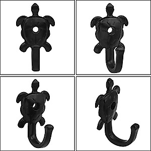 Wall Storage Hooks – Ttortoise Decorative Wall Mounted Coat Hooks for Hanging Coats, Scarves, Bags, Purses, Backpacks, Towels Indoor and Outdoor Hooks (Black 5 Pack)