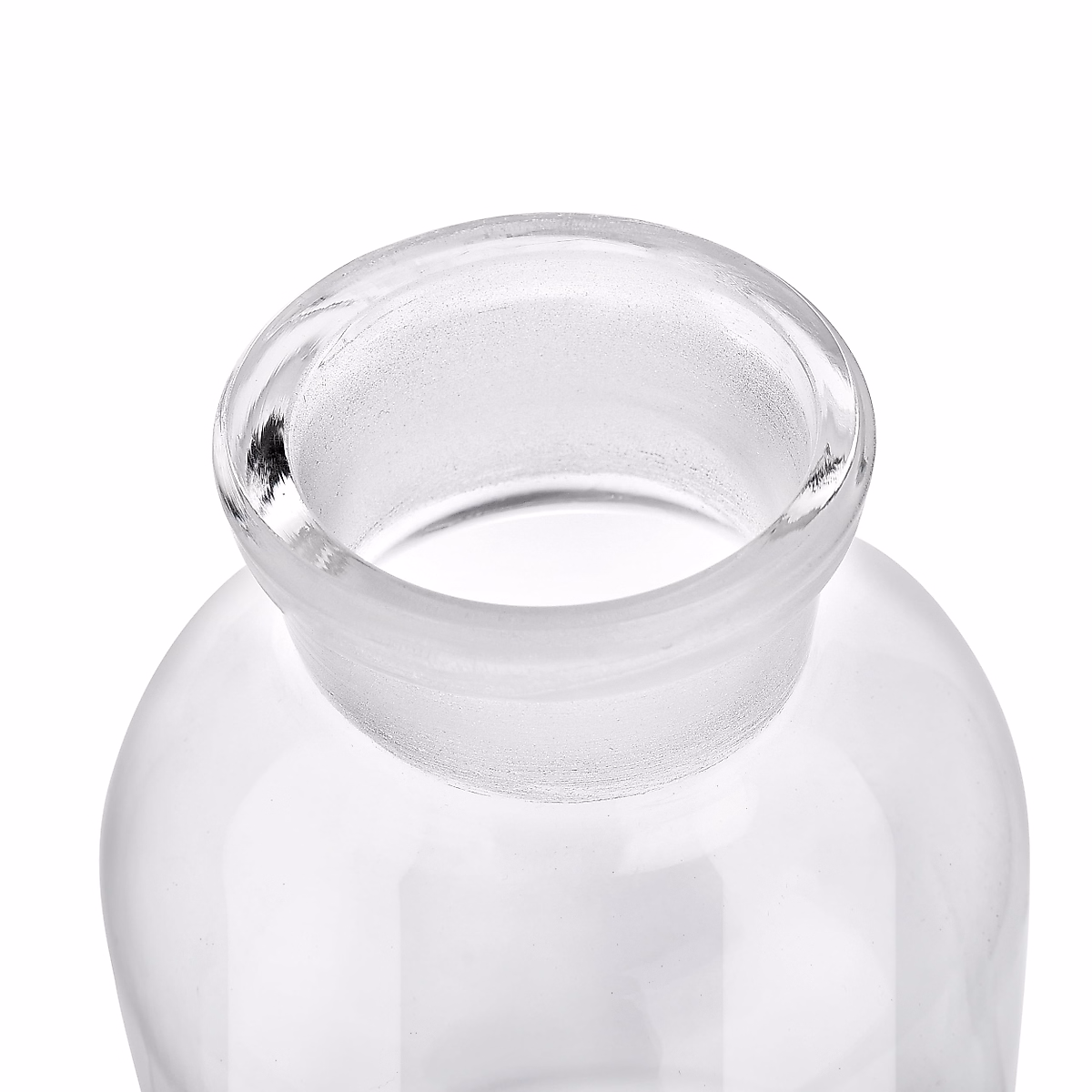 Kestun Lab Borosilicate Glass Reagent Bottle,Wide Mouth Glass Storage Bottle with Ground Stopper (Clear, 500ML)