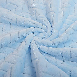 Baby Blanket Flannel, Cozy Throw Blankets for Newborn Infant and Toddler, Super Soft and Warm Receiving Baby Blanket for Crib Stroller (Blue 30 * 40")