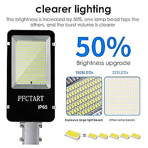 3000W Solar LED Street Light Outdoor, 450000LM Solar Parking Lot Lights Commercial, IP65 Waterproof Dusk to Dawn Security LED Flood Light, 6500K Large Solar Lights with Remote Control, 1 PACK