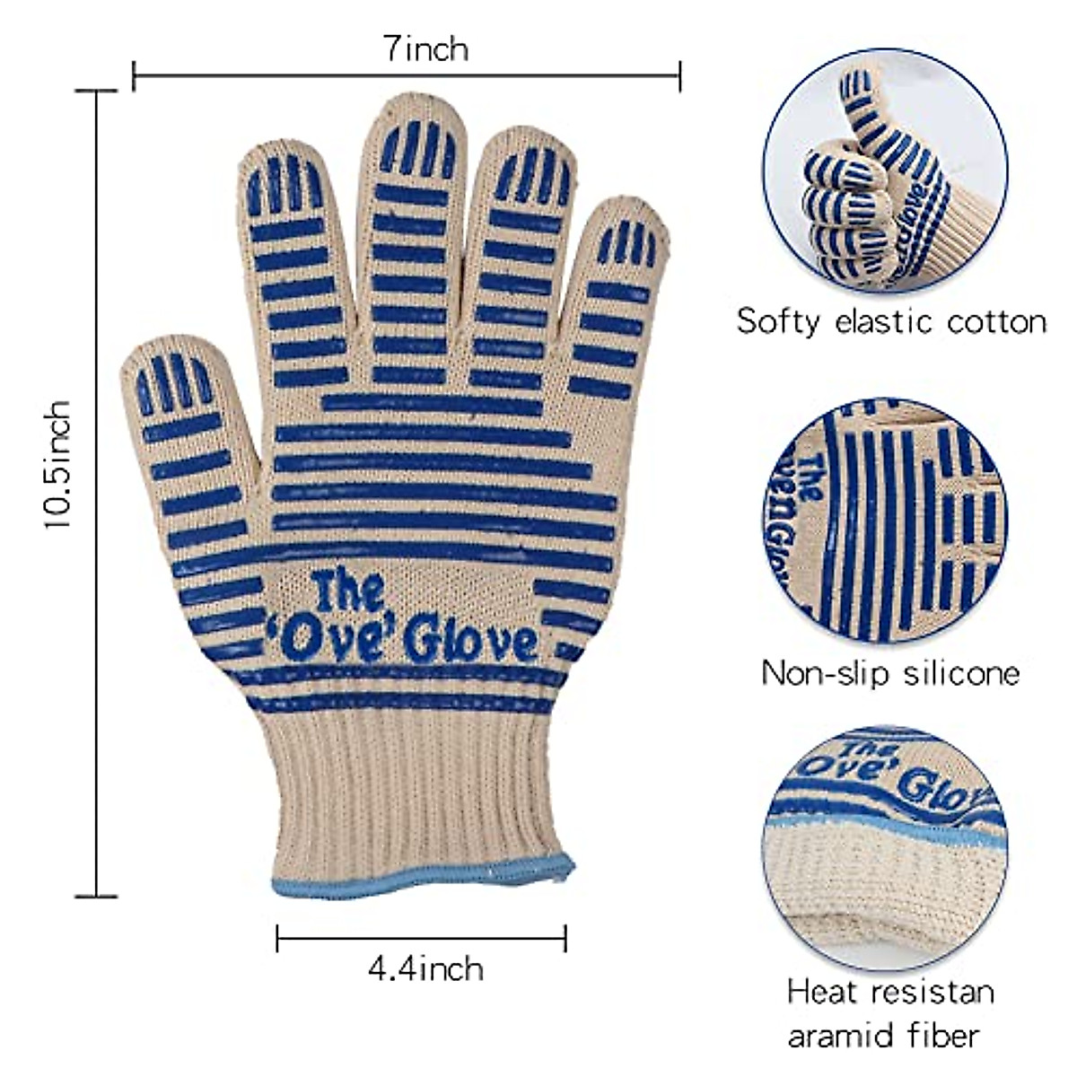 VIGIND BBQ Gloves - 932℉ Extreme Heat Resistant Grill Gloves,Silicone Non-Slip Cooking Gloves,Hot Surface Handler Grill Gloves for Baking,Cooking and Welding Camping,Fit for Women