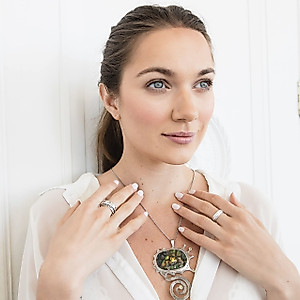 ENERGY STONE 925 Sterling Silver SUPERNOVA Meditation Spinner Ring (Style US55) (8)