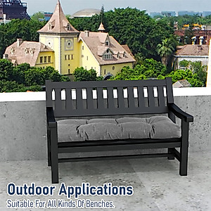 ROFIELTY Bench Cushion 36 inch, Non Slip Thickened Piano Bench Cushion, Durable Outdoor/Indoor Bench Seat Pads (36x14x4 inch, [ Outdoor ] Star Sea Gray)