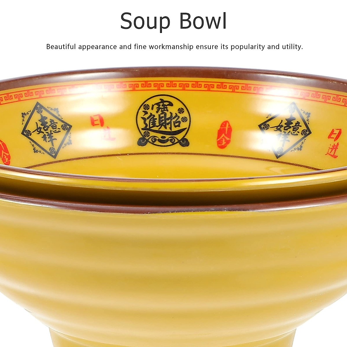 Yardwe Cereal Bowl Camping Dinnerware Bowl Udon Noodle Mala Tang Melamine Camping Eating Utensils Dinner Bowls