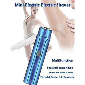 Taanimo Electric Razor Mini Shavers, Portable, USB Rechargeable, Perfect for Travel and Touch-ups, Unisex Men Women, Blue