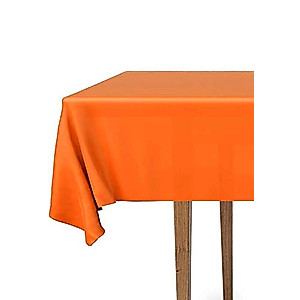 DecorRack 6 Pack Rectangular Tablecloths BPA-Free Plastic, 54 x 108 inch, Dining Table Cover Cloth, Orange (6 Pack)