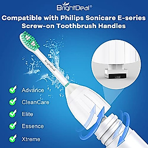 BrightDeal Toothbrush Heads for Philips Sonicare Essence Elite Advance Xtreme CleanCare E-Series Electric Sonic Screw-on Brush Replacement HX7022/66 HX7023 HX7001 with Cap, 6 Pack