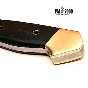 PAL 2000 KNIVES KNI-9470 Custom Handmade Damascus Steel Hunting Knife With Leather Sheath