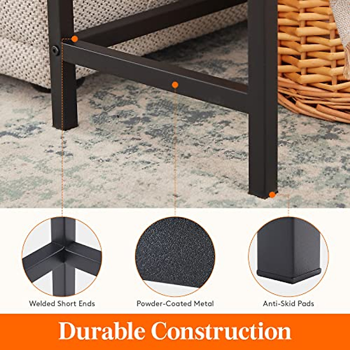 Lifewit 39.4 Inch Narrow Console Table with Metal Frame for Living Room, Industrial Long Entryway Table for Hallway, Entrance, Office, Corridor, Coffee Behind Sofa, Rustic Brown