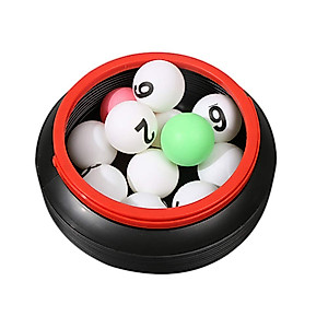 Amosfun 13pcs Numbered Bingo Balls Replacement Bingo Ping Pong Balls Table Tennis Balls for Game Party Decoration with Storage Bucket