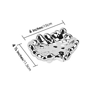 DODAMOUR Soap Dish with Drain, Self Draining Bar Soap Holder, Waterfall Soap Tray Saver Container for Bathroom (Silver)