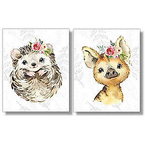 Woodland Animals Wall Art Prints - Nursery Decor - Set of 6-8x10 - Unframed - Watercolor