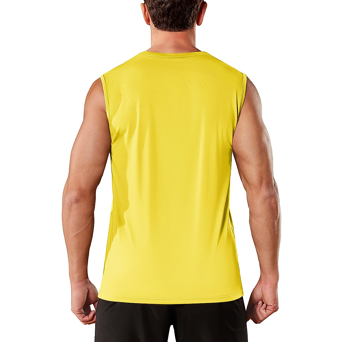 TACVASEN Mens Sun Tank Tops Mens Yellow Sleevelss Shirts Mens Tank Top Workout Men's Tank Tops Undershirts Mens Sleeveless Tee Shirts