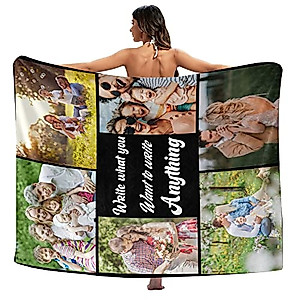 Custom Blankets with Photos Custom Blanket Family Picture Upload Personalized Blanket Adults Customize Blanket Birthday Customizable for Couples Dad Mom Nana Kids Dogs Friend Personalized Gifts
