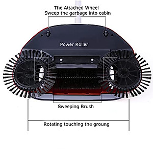 Healifty Sweeper Vacuum Carpet Sweeper Mini Hand Push Sweeper 3 in 1 Household Cleaning Lazy Dustpan Trash Bin 360° Rotating Floor Cleaning Mop (Red) Carpet Broom