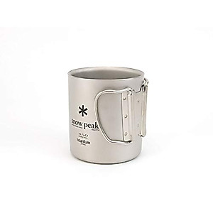 Snow Peak Titanium Double-Wall Mug - Durable & Lightweight Insulated Mug - Camping - 15.2 fl oz - Silver