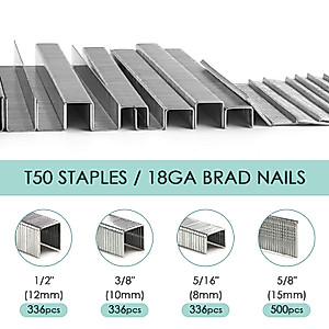 NEU MASTER NBS1850 Premium Quality Standard T50 Staples and 18GA Brad Nails for N6013/NTC0060/NTC0070, 1508-Count