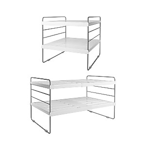 Grand Fusion Expandable Storage Shelf, Adjustable and Stackable Storage Organizer Rack, Expand from 9.8 to 15.6 inches Long and 3.7 to 8.3 inches Tall, 40lb Capacity, Pack of 1