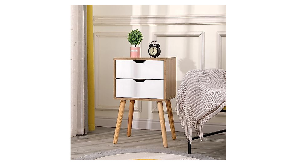 vipace Mid-Century Nightstand Set - Modern Storage Solution