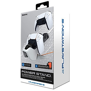 Bionik Power Stand for Playstation 5: Dual PS5 Controller Charging Station with Overcharger Protection - Power Adapter Included (BNK-9067) - Playstation 5