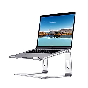 Laptop Stand for Desk Aluminum Computer Stand for Laptop Riser Holder Notebook Stand Compatible with MacBook Air Pro, Dell, HP, Lenovo Samsung, Alienware All Laptops 11-17.3” (Silver)