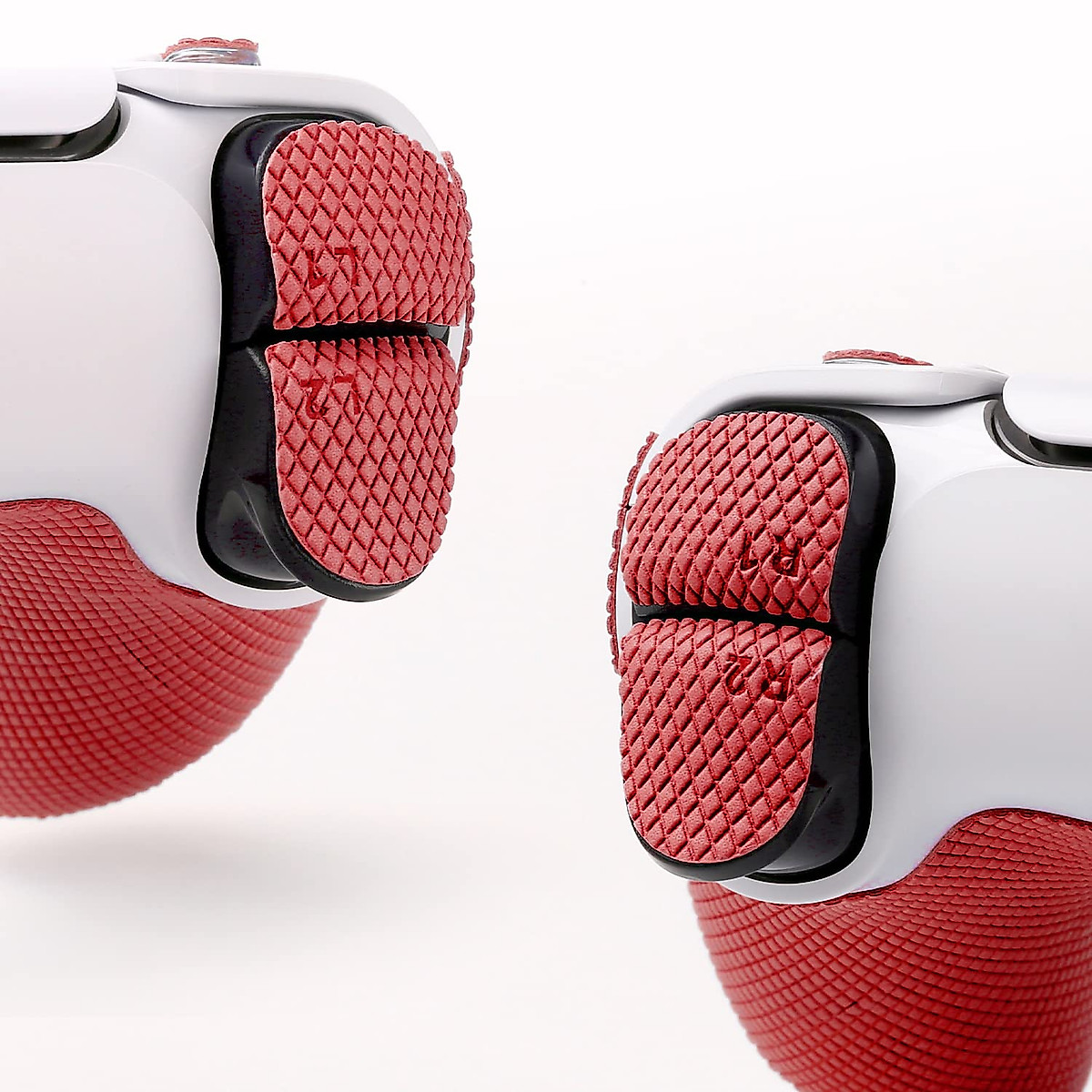 TALONGAMES Controller Grips Compatible with Playstation 5 DualSense, Anti-Slip, Sweat-Absorbent, Textured Skin kit, for PS5 Controllers Handle Grips, Buttons, Triggers, D-pad (Pro Version - Red)