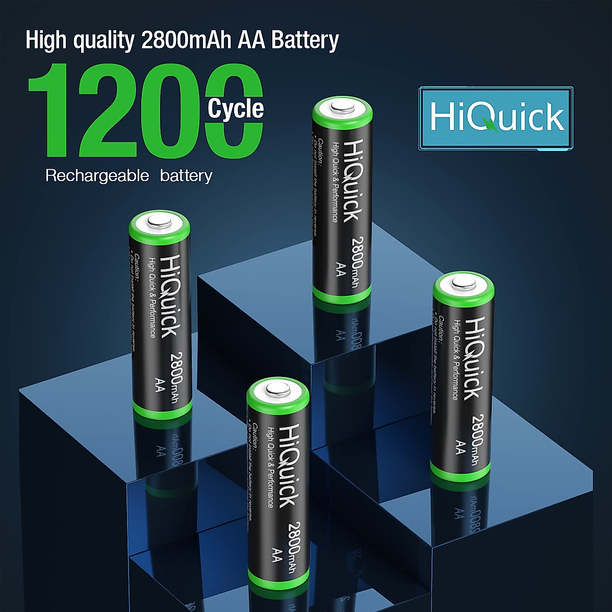 HiQuick 2800mAh AA Rechargeable Batteries High Capacity Performance, Per-charged 1.2V AA Batteries Pack of 8