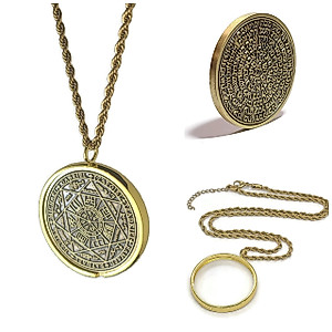 Seal of The Seven Archangels + 72 names of God + 1FitAll King Solomon Coin bezel kabbalah seal talisman Necklace