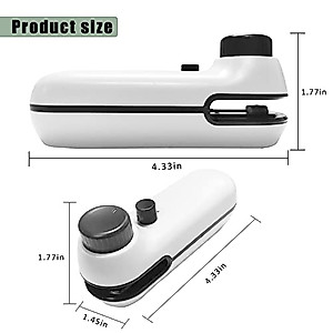 Buddeez Mini Sealer and Cutter, Upgraded 2-in-1 Hand-Held Tthermal Vacuum Sealer, USB Rechargeable, Portable Sealer Kitchen Gadget (White)