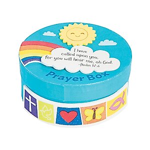 Fun Express Prayer Box Craft Kit - Makes 12 - Religious Crafts for Kids, Sunday School Activities
