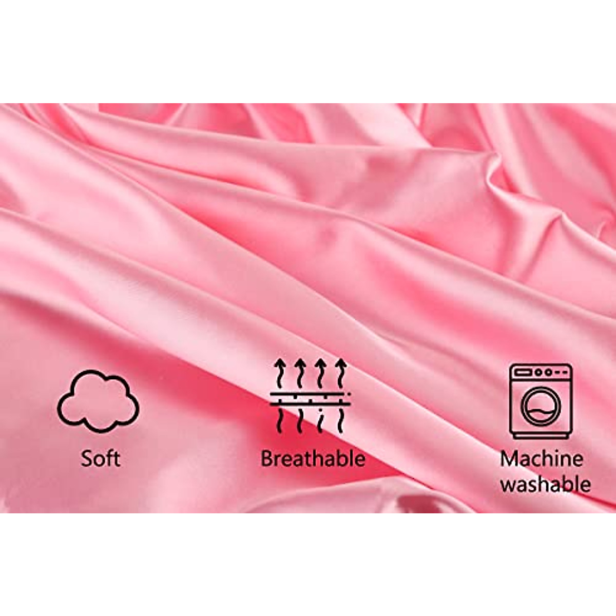 Satin Pack n Play Sheet Set 2 Pack Ultra Soft Silk Fitted Mini Crib Sheets Playard Sheet Protect for Baby Hair and Skin, Pink & White